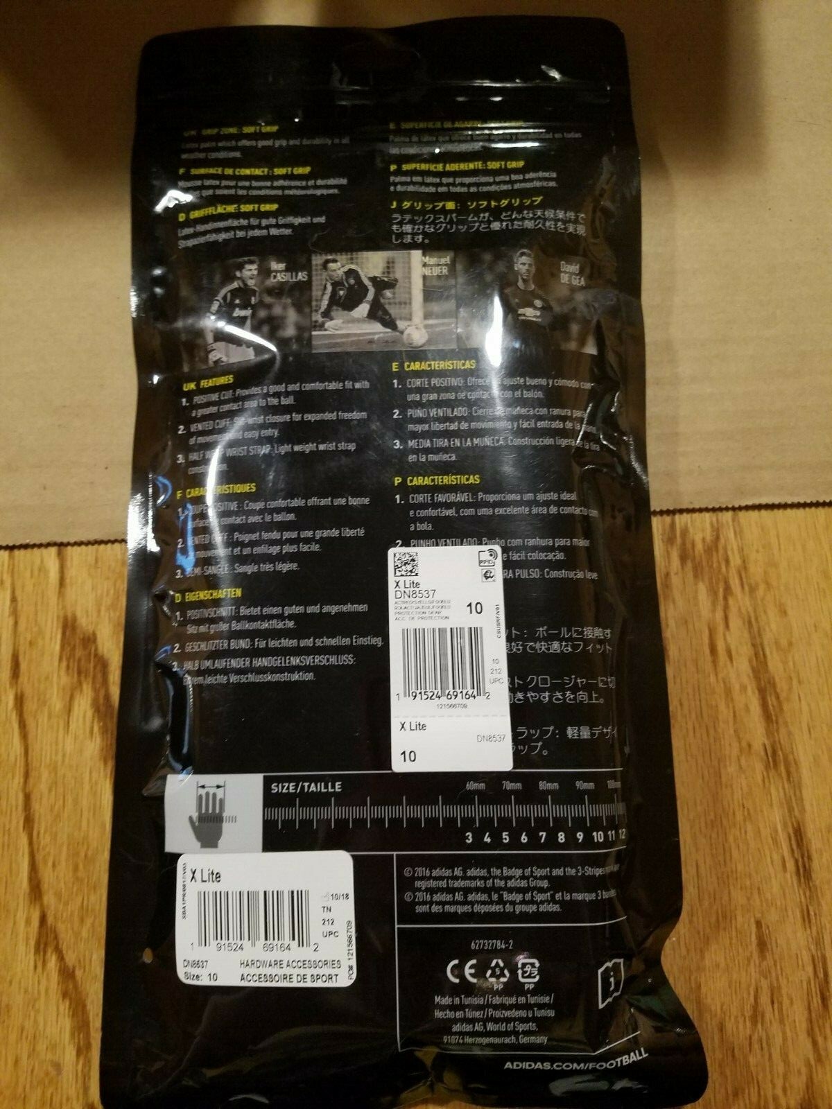 Soccer GOALIE GLOVES Adidas X-Lite NEW! Size 8 9 10 vented cuff, wrist ...