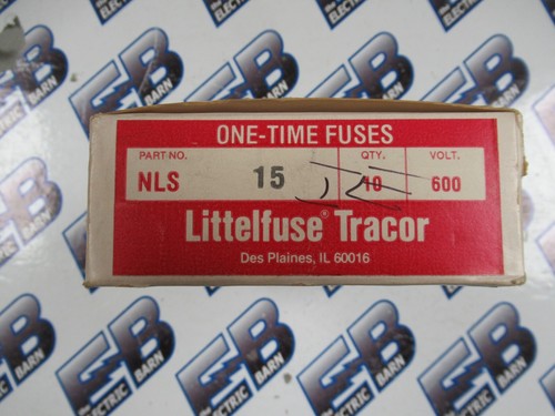 Littelfuse NLS 15 Fuses ( BOX OF 10) (15OT600K5) 15A 600V One Time ...
