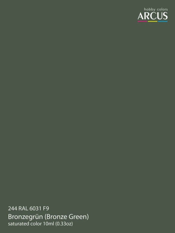 Arcus 244 Enamel paint RAL 6031 F9 Bronzegrün Saturated color 10ml | eBay