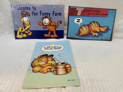 vntg garfield posters (3) DON'T TALK TO ME...THE SPIRIT IS...WELCOME TO ...