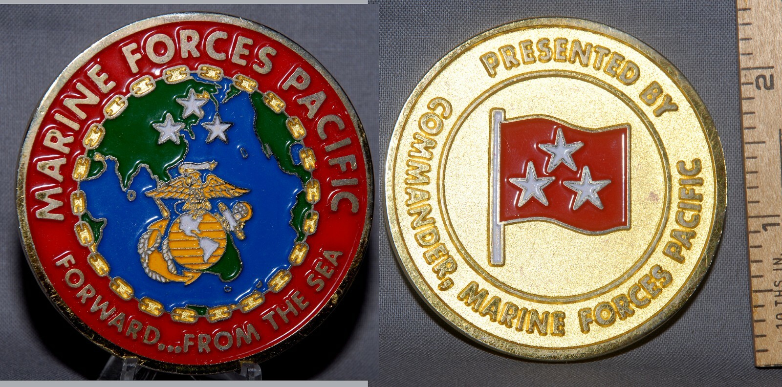 HUGE 60mm COMMANDER Marine Forces Pacific USMC 3 Star General challenge ...