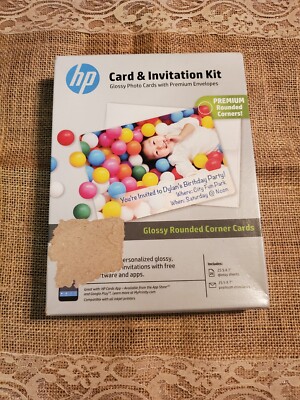 NEW HP Card And Invitation Kit for Glossy Rounded Corner Flat Cards | eBay