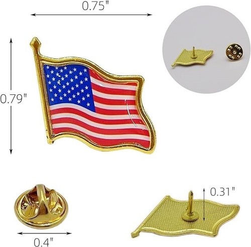 LOT OF 10 United States AMERICAN FLAG LAPEL PINS USA Hat Tie Tack Badge ...