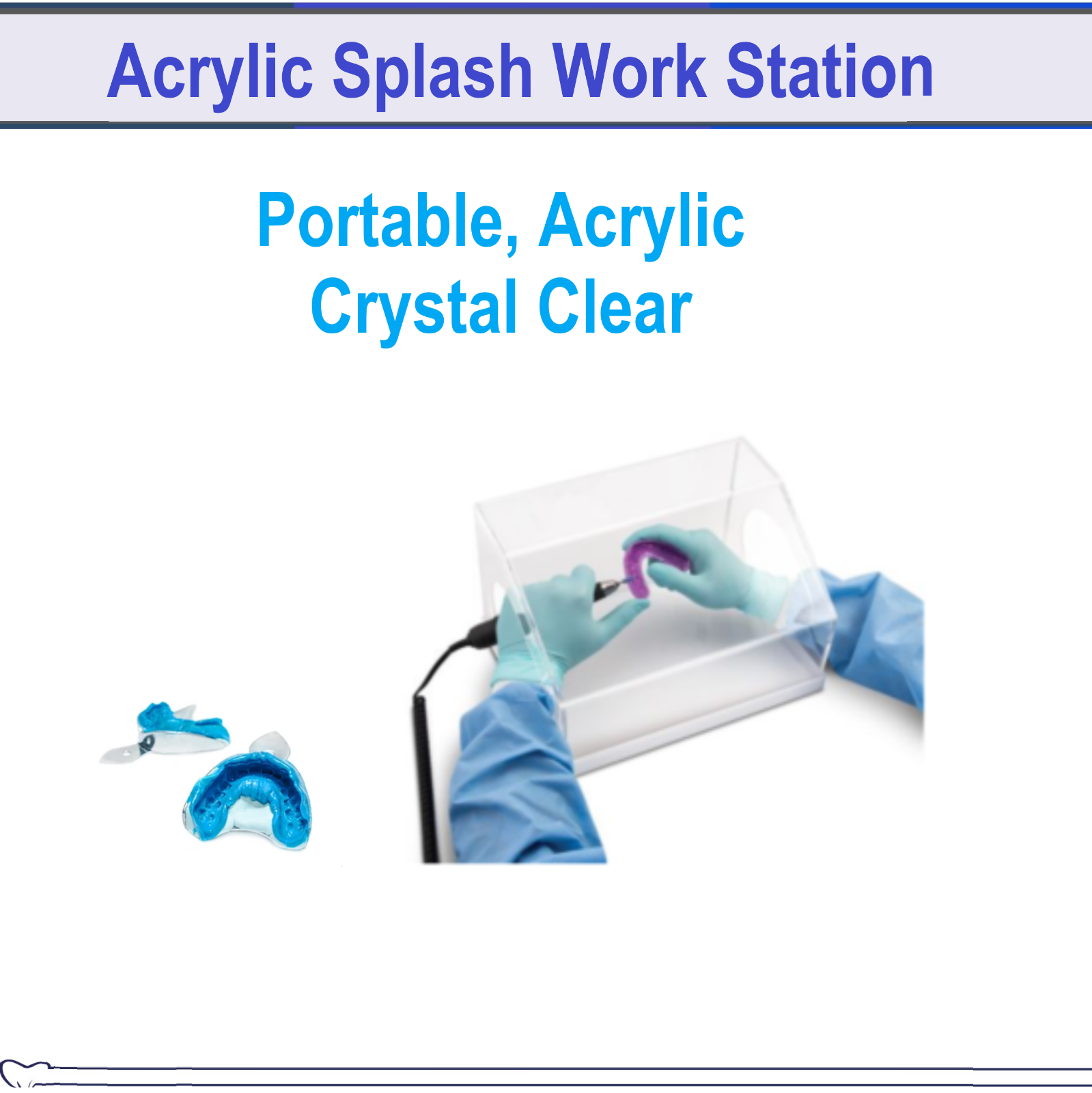 Dental Lab Splash Work Station Crystal-Clear Portable Splash For ...