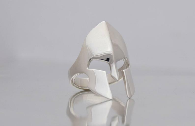 Leonidas Greek Army Helmet Gladiator 935 Argentium Silver Unique Ring ...