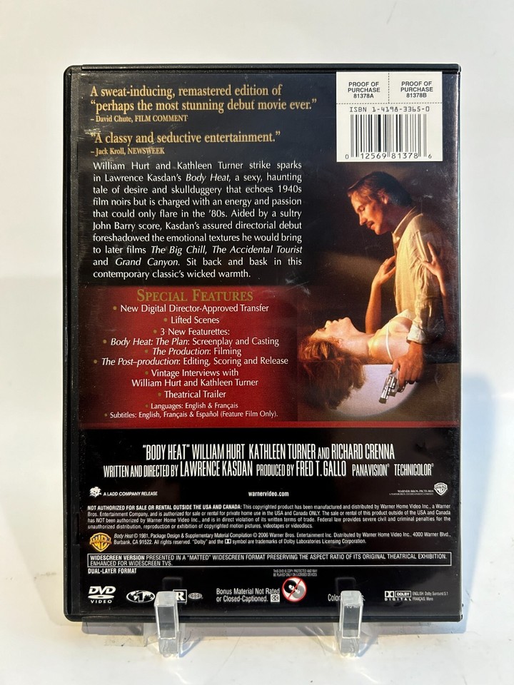 Body Heat (DVD, 1981, Deluxe Edition) 12569813786| eBay