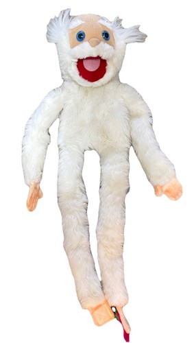Vintage 1988 Sunny & Co Old Man Furry White Hand Puppet Blue Eyes 34 ...
