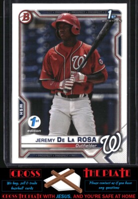 1-2021 Bowman 1st Edition Jeremy De La Rosa Washington Nationals #BFE ...