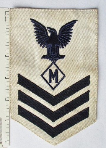 WW2 Vintage US NAVY MAIL CLERK Specialist M 1st Class Rate PATCH White ...