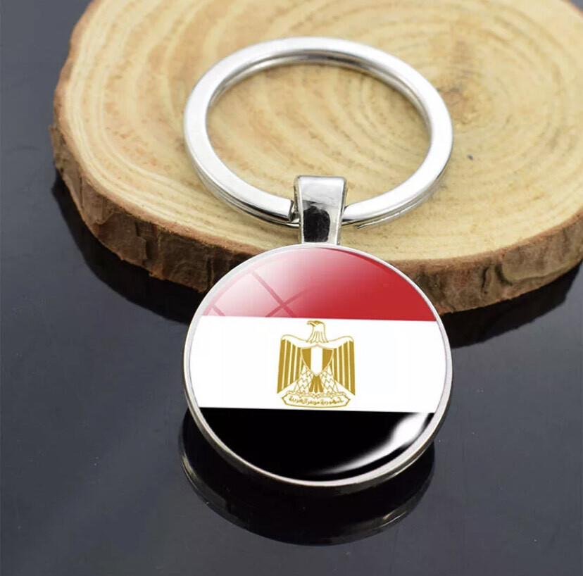 Keyring Flag Country Double Sided Glass Keychain European Flags Car ...