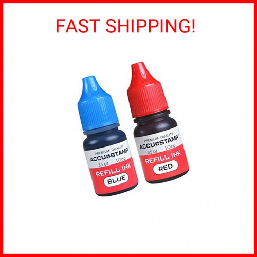 ACCU-STAMP Ink Refill for Pre-Ink Stamps, Blue and Red, Pack of 2 ...