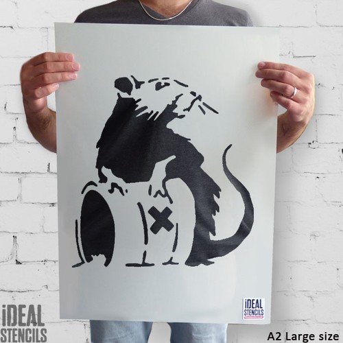 Banksy Toxic Rat Stencil Reusable For Home Decor & Art Painting Ideal ...
