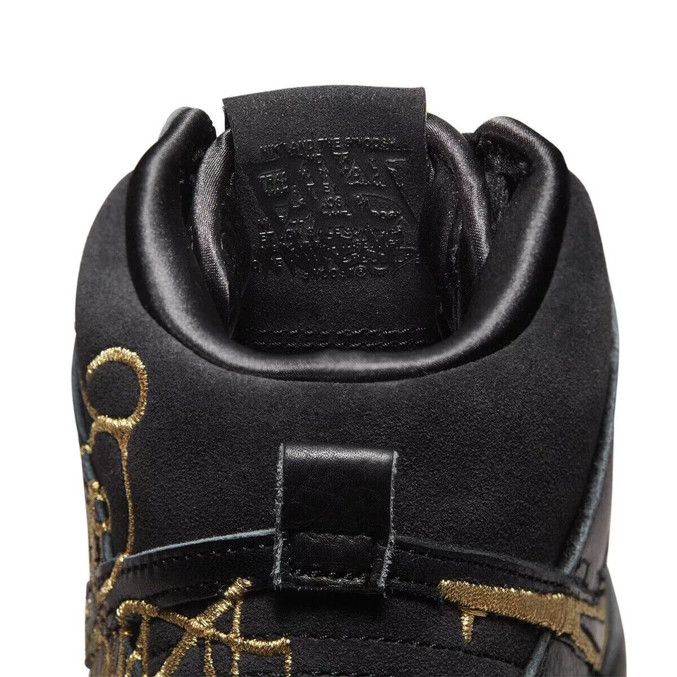 Faust × Nike SB Dunk High "Black and Metallic Gold" DH7755-001 Sneakers ...