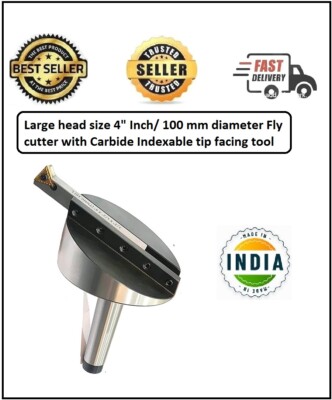 Large 4"/ 100 mm diameter Fly cutter with Carbide Indexable tip facing ...