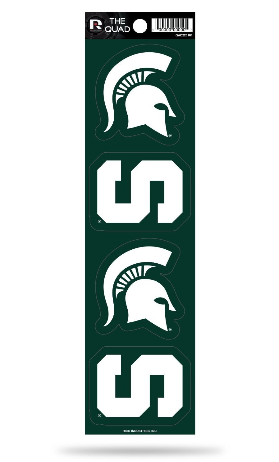 Michigan State Spartans Set of 4 Decals Stickers The Quad by Rico 2x2 ...