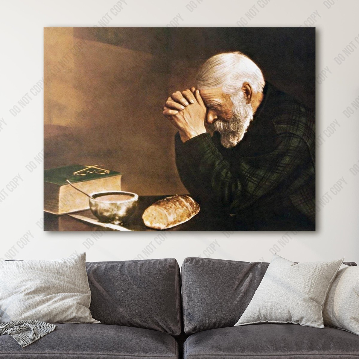 Man Praying Over Bread