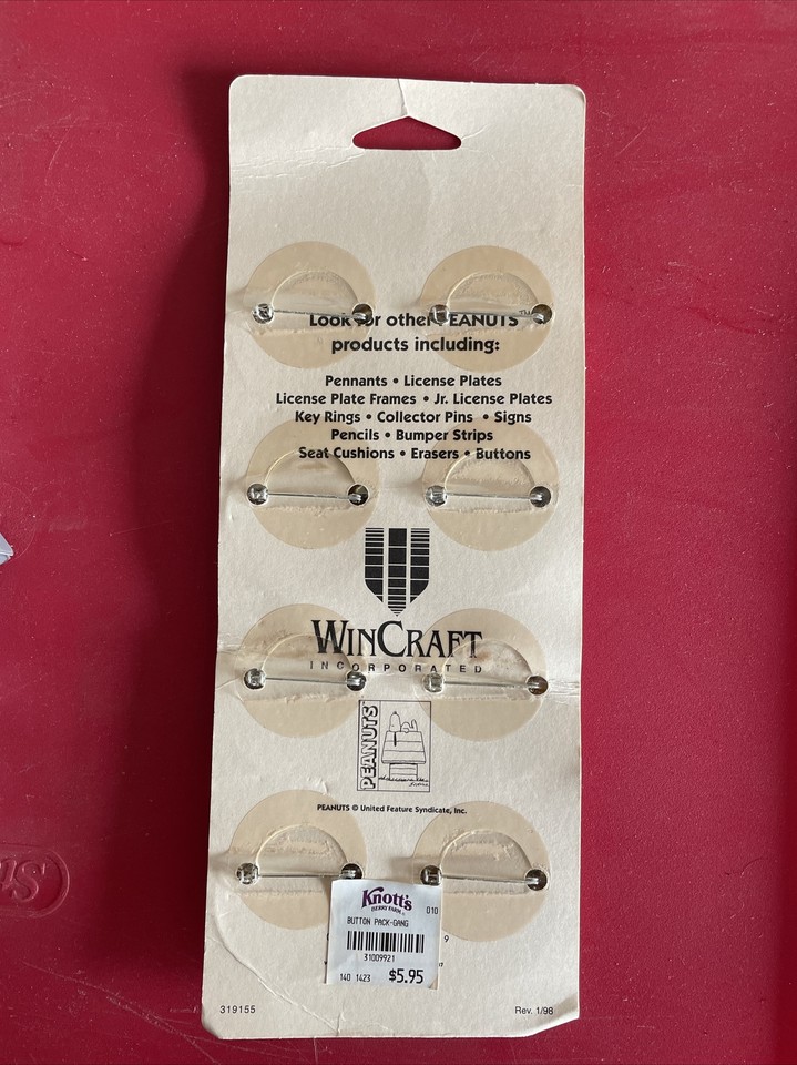 Peanuts Pinback Buttons On Card 8 VTG Charlie Snoopy Lucy Woodstock ...