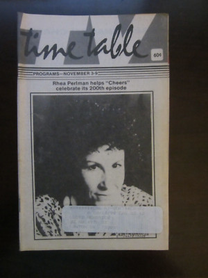 TV Guide Time Table Regional Magazine Nov 1990 Rhea Perlman Cheers ...