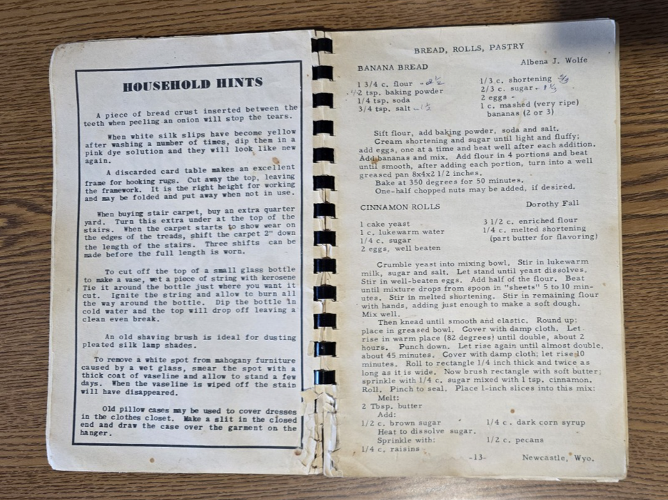 VTG 80s Wyoming Comm. Cookbooks 50s Hand Written Recipes MCM Midwest ...