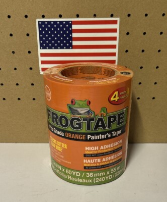 FrogTape Pro Grade Orange Painter’s Tape, Each Roll 1.41 in. x 60 yd, 4 ...