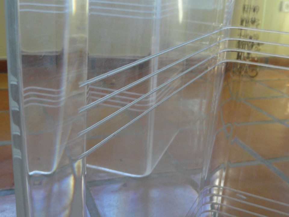 BEST CHIC 70's DOUBLE LUCITE FLYING V BASE DINING TABLE w/ BEVELED ...