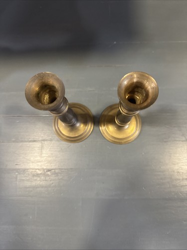 Set Of 2 Vintage Brass Candlesticks 6.5” | eBay