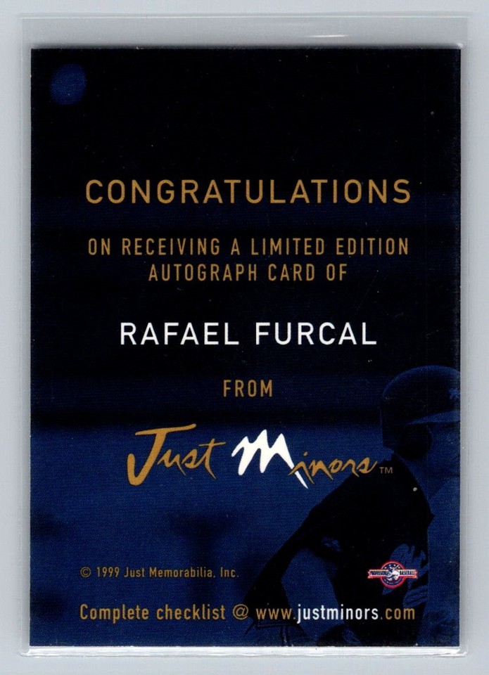 1999 Just #NNO Rafael Furcal Autographs AU Auto | eBay