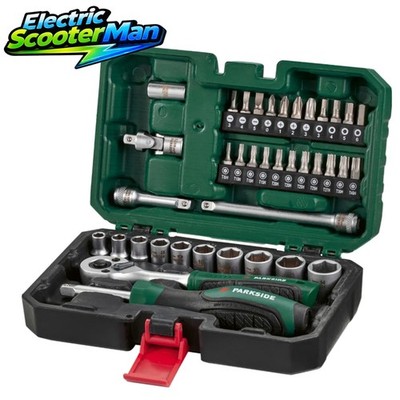 Parkside 38 Piece Socket Set - Ratchet Socket Wrench Handle Extension ...