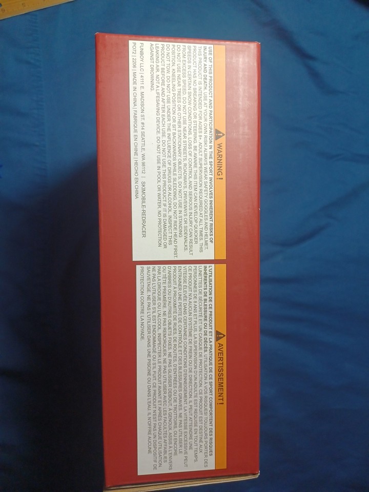 FUNBOY Kids Inflatable Snow Sled Sleigh Skimobile Winter Red Rider ...