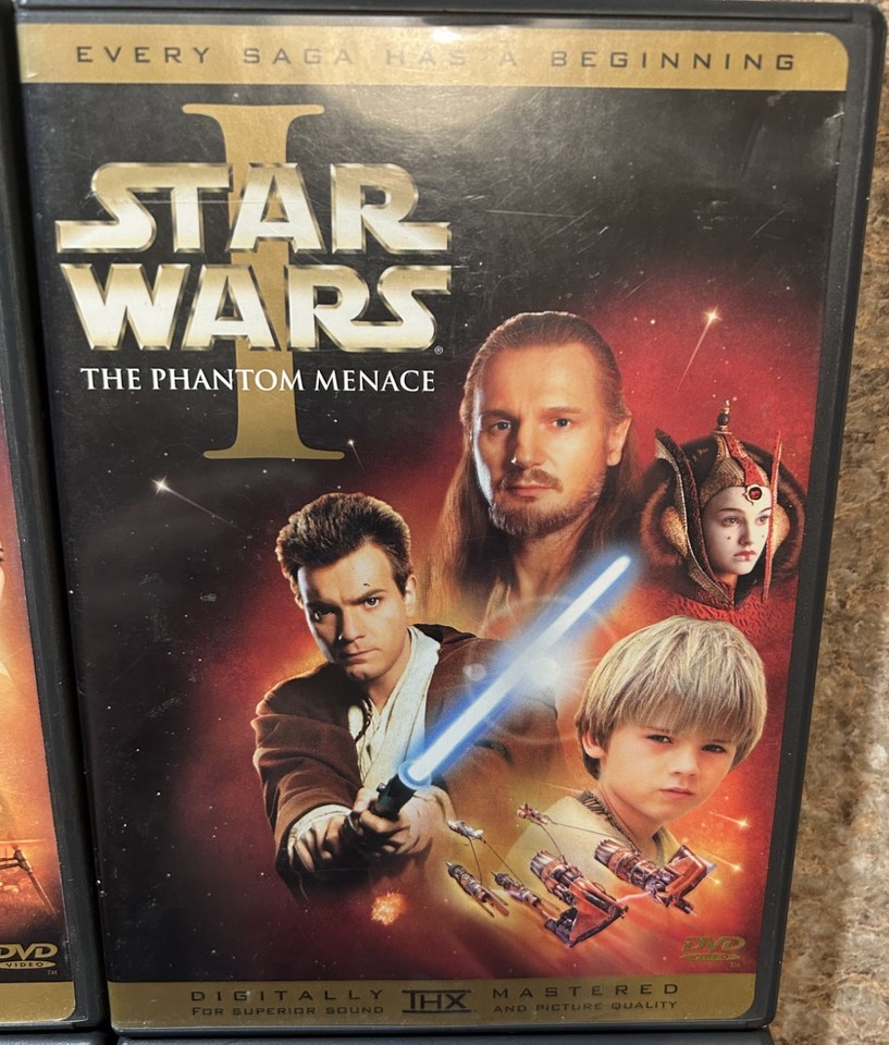 STAR WARS 1ST (6) MOVIES DVD LOT HARRISON FORD SAM JACKSON LIAM NEESON ...