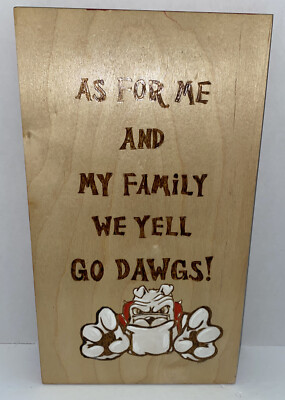 GEORGIA BULLDOGS Hand Made Wood Sign Mancave Plaque "Go Dawgs" One of a ...