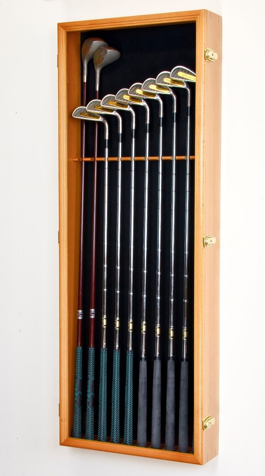 Large Golf Clubs Display Case Cabinet Rack Holder 98% UV Irons Putter ...