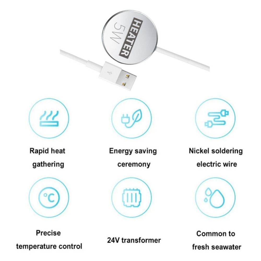 5W/10W Fish Tank USB Heating Rod Aquarium Submersible Heater Home | eBay