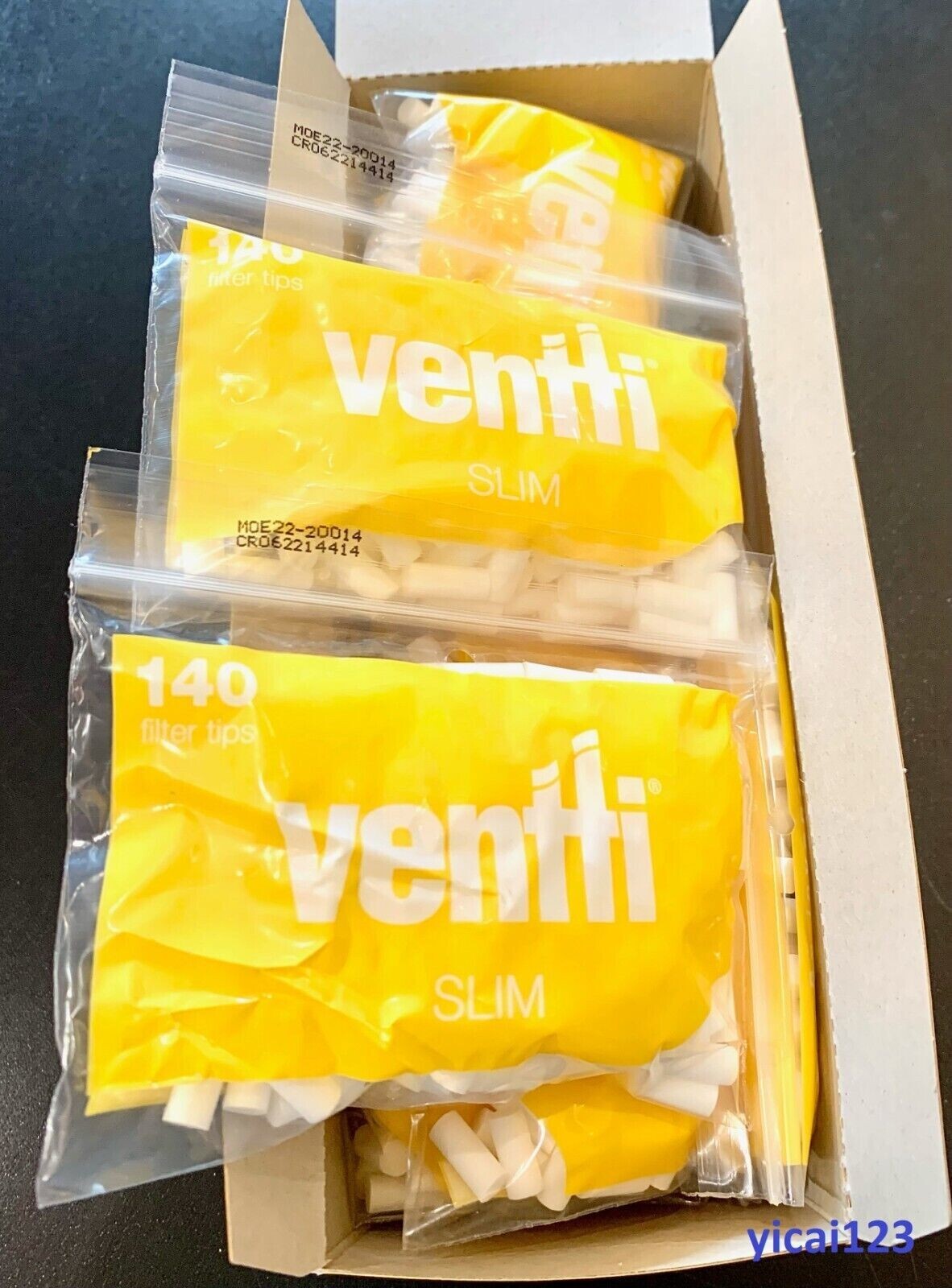 Ventti Yellow Slim Filter 140 Tips per pack x 12 bag total 1680 tips | eBay