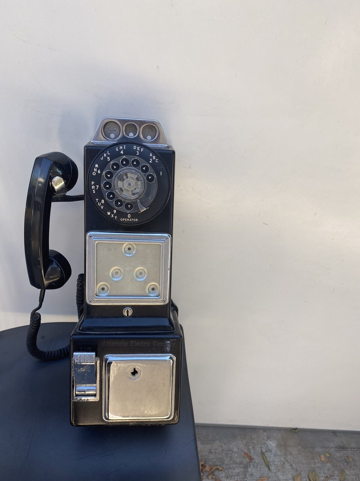 Vintage Automatic Electric Company Black Rotary Wall Coin Operated Pay ...