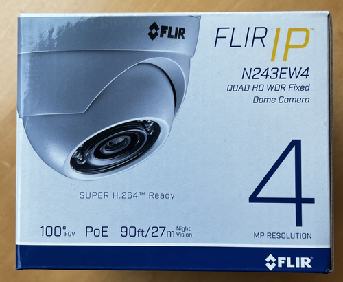 FLIR N243EW4 4MP Turret Quad HD Outdoor Network POE Mini IP Dome Camera ...