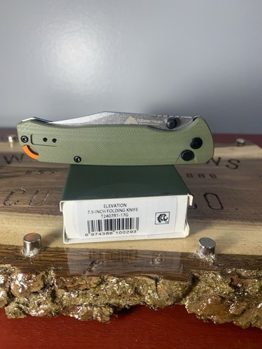 Ozark Trail ELEVATION Sandvik 12c27n Green G10 + Orange Backspacer ...