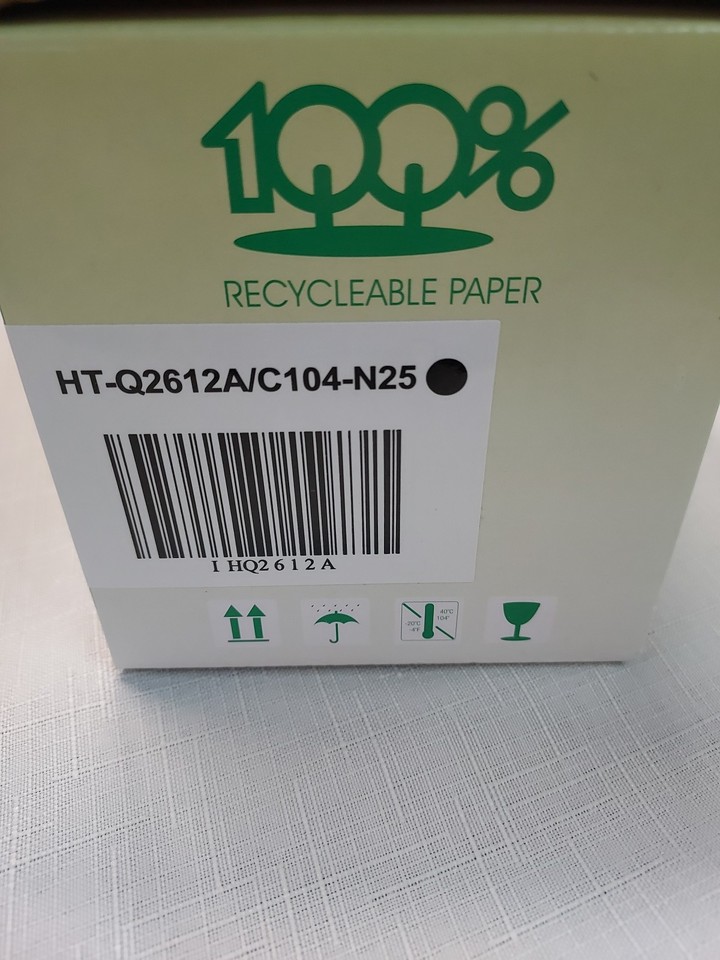 New Sealed Premium Toner Cartridge HT-Q2612A/C104-N25. Black HP Laser ...