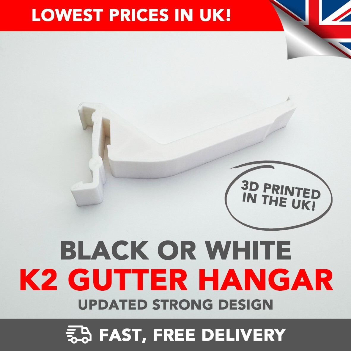 K2 Gutter Bracket Replacement Hidden Conservatory C8043 Ogee (Black ...