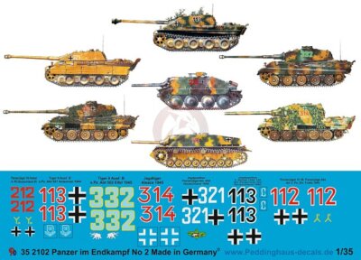 Peddinghaus 1/35 German Tank Markings in Final Battle WWII No.2 (7 ...