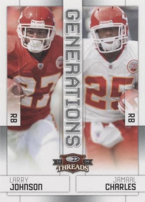 2009 Donruss Threads - Generations Jamaal Charles, Larry Johnson #14 ...