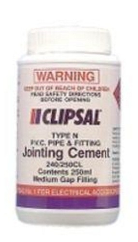Clipsal ADHESIVE JOINTING CEMENT Pipe & PVC Fittings TRANSPARENT- 250ml ...