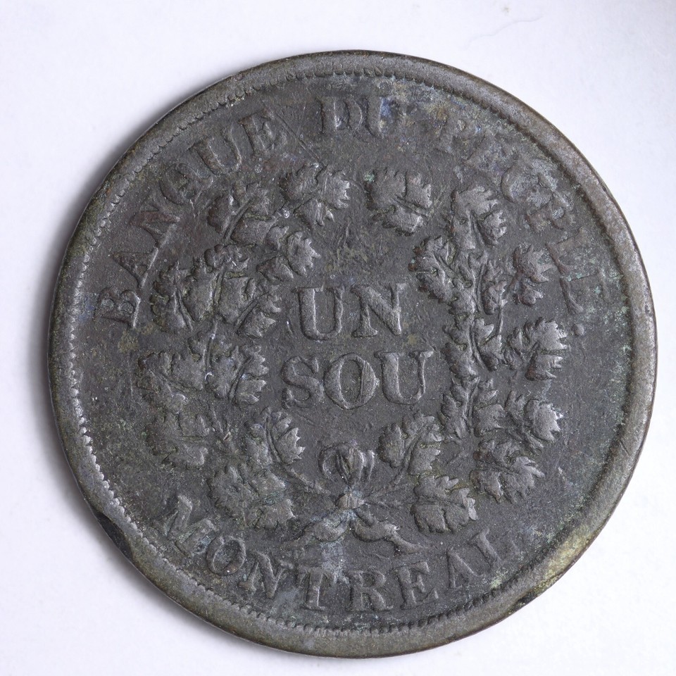 UN SOU Montreal Lower Canada Agriculture & Commerce Half Penny Token ...