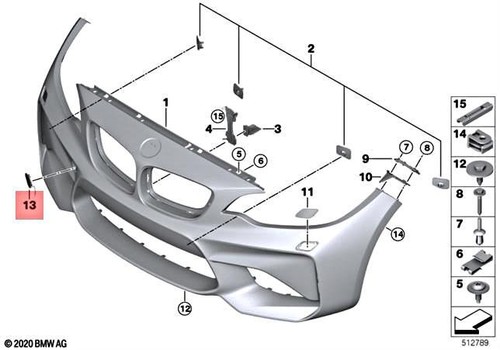 Genuine BMW F87 M2 Competition Coupe Flap Towing Eye Primed 51118073508 ...