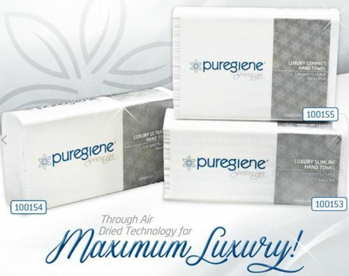 Puregiene Sovereign 100153 Luxury Slimline Hand Towels 20x150 packs ...