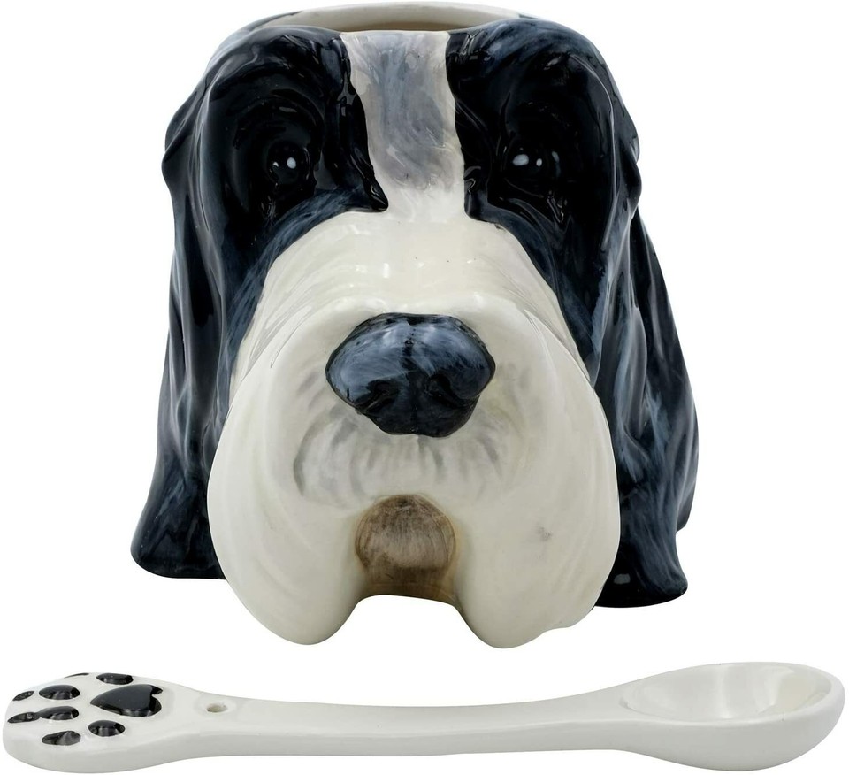 Coffee Mug Tea Ceramic Cup with Spoon Cute Dog Puppy Hand Made | eBay