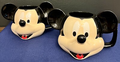 Pair Of Mickey Mouse Figural Iconic Head Mug. Ceramic Disney Mug | eBay