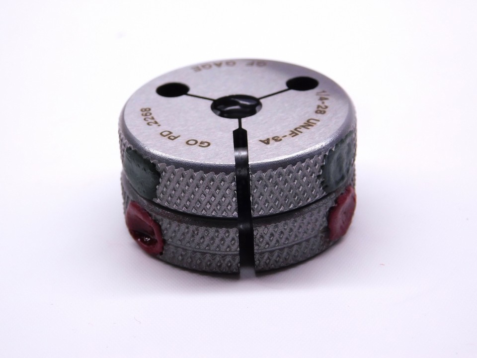 NEW 1/4 28 UNJF 3A THREAD RING GAGES .25 .250 GO NO GO P.D.'S = .2268 ...