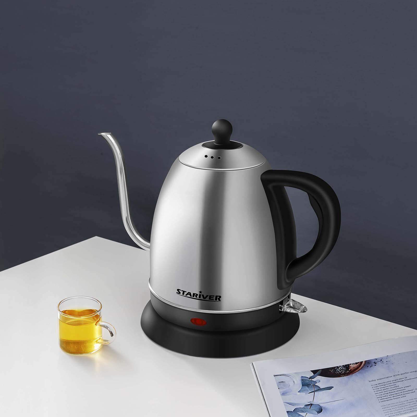 Electric Kettle Gooseneck Kettle 1L Water Boiler BPA-Free Pour Over Tea ...