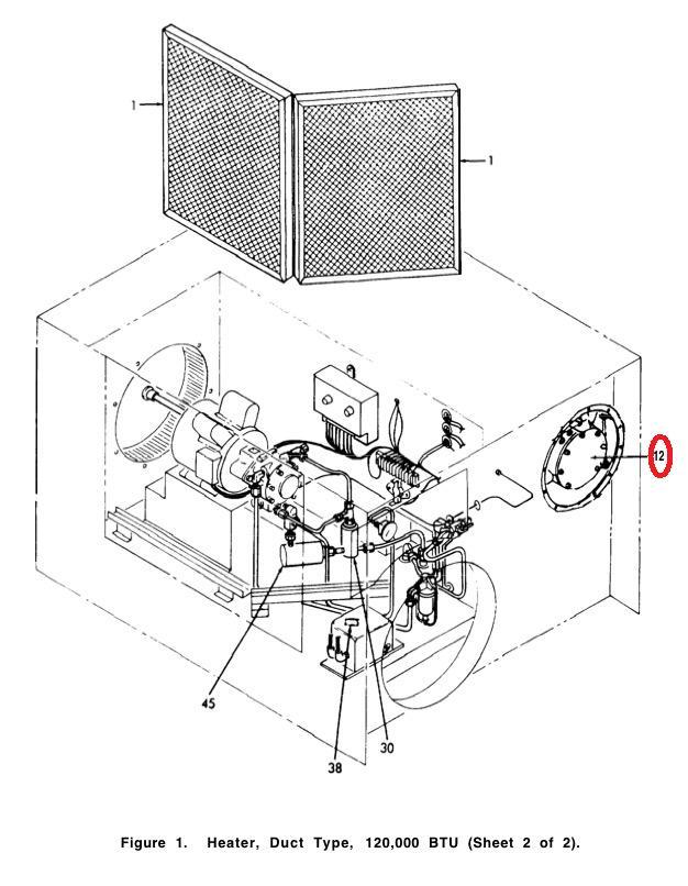 MILITARY H82 HDU-36/E HEATER REPLACEMENT DIESEL FUEL BURNER ASSEMBLY ...